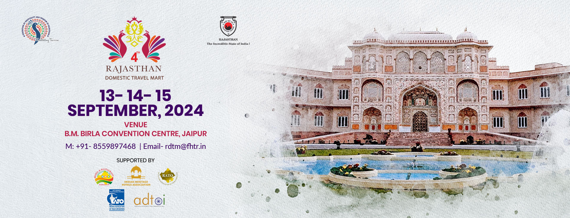 4th Edition of Rajasthan Domestic Travel Mart (RDTM) Set for September ...